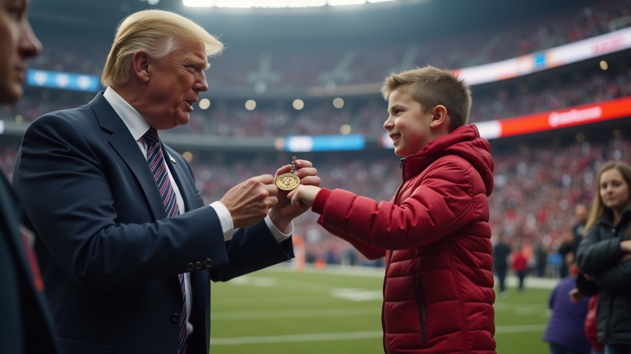WATCH: Trump Surprises Young Fan With Presidential Coin At Lions ...