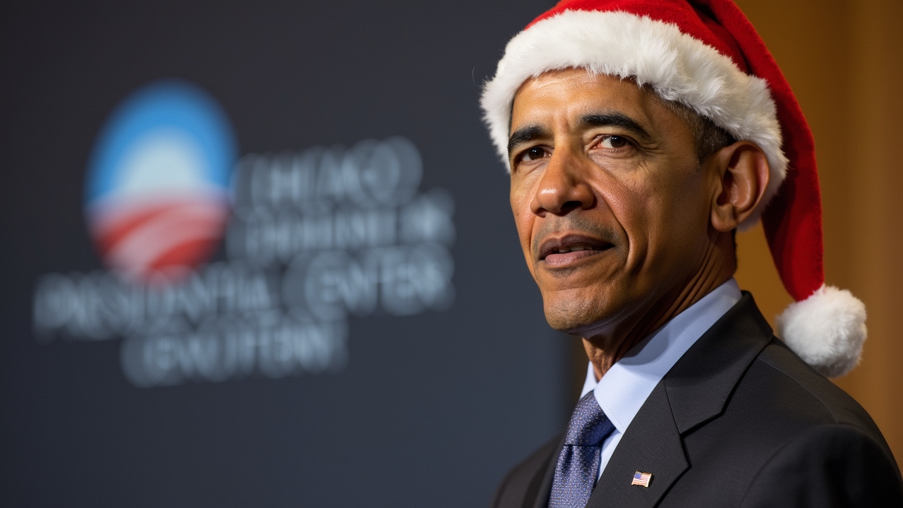 Obama Pops Up At Library With Santa Hat… Kids Learn History From Former ...