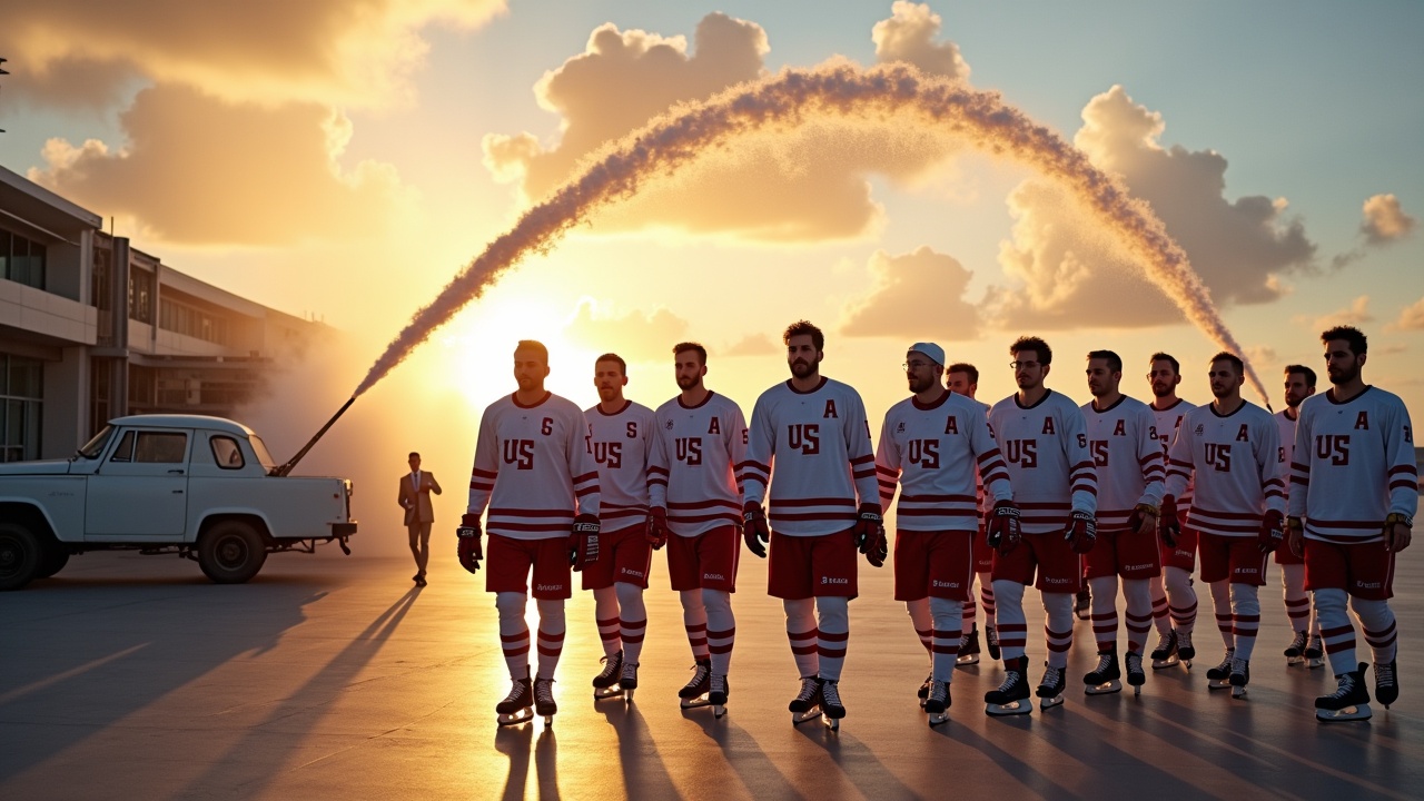 WATCH: US Men’s Hockey Team Receives Heroic Water Cannon Salute In Miami