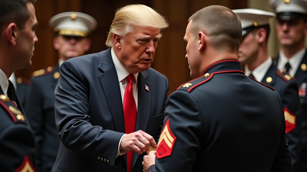 Trump's Heartfelt Gesture To Marine Sentry: A Powerful Moment Of Respect