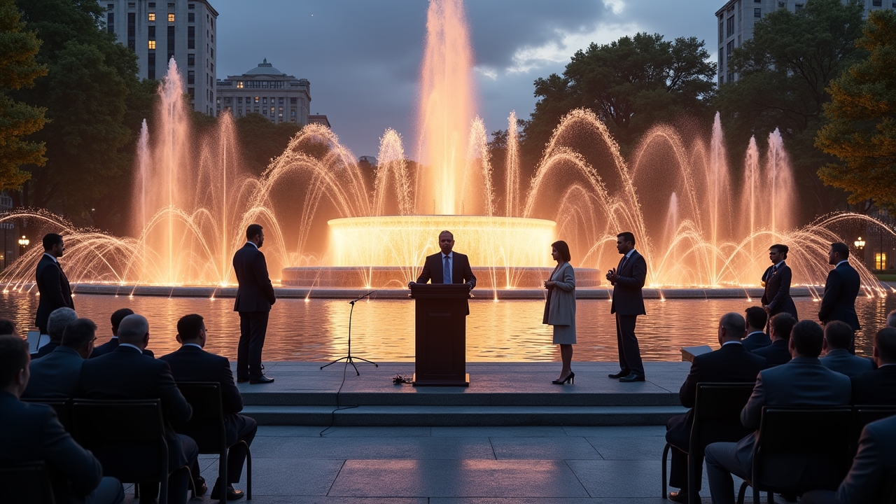 TRUMP'S D.C. Revitalization: Columbus Circle Fountain Grand Reopening!